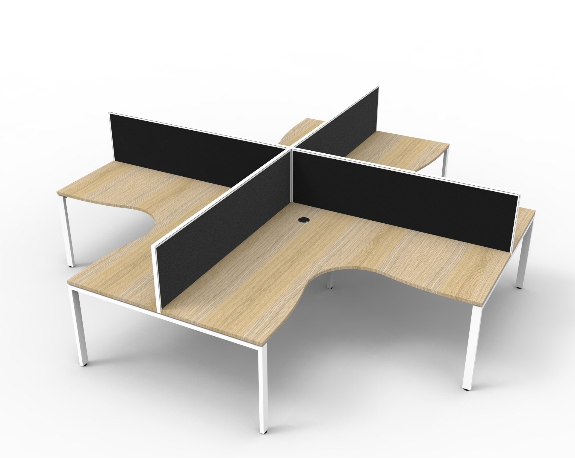 Infinity Profile Leg Corner Workstation/POD of 4 with Screens | Office ...