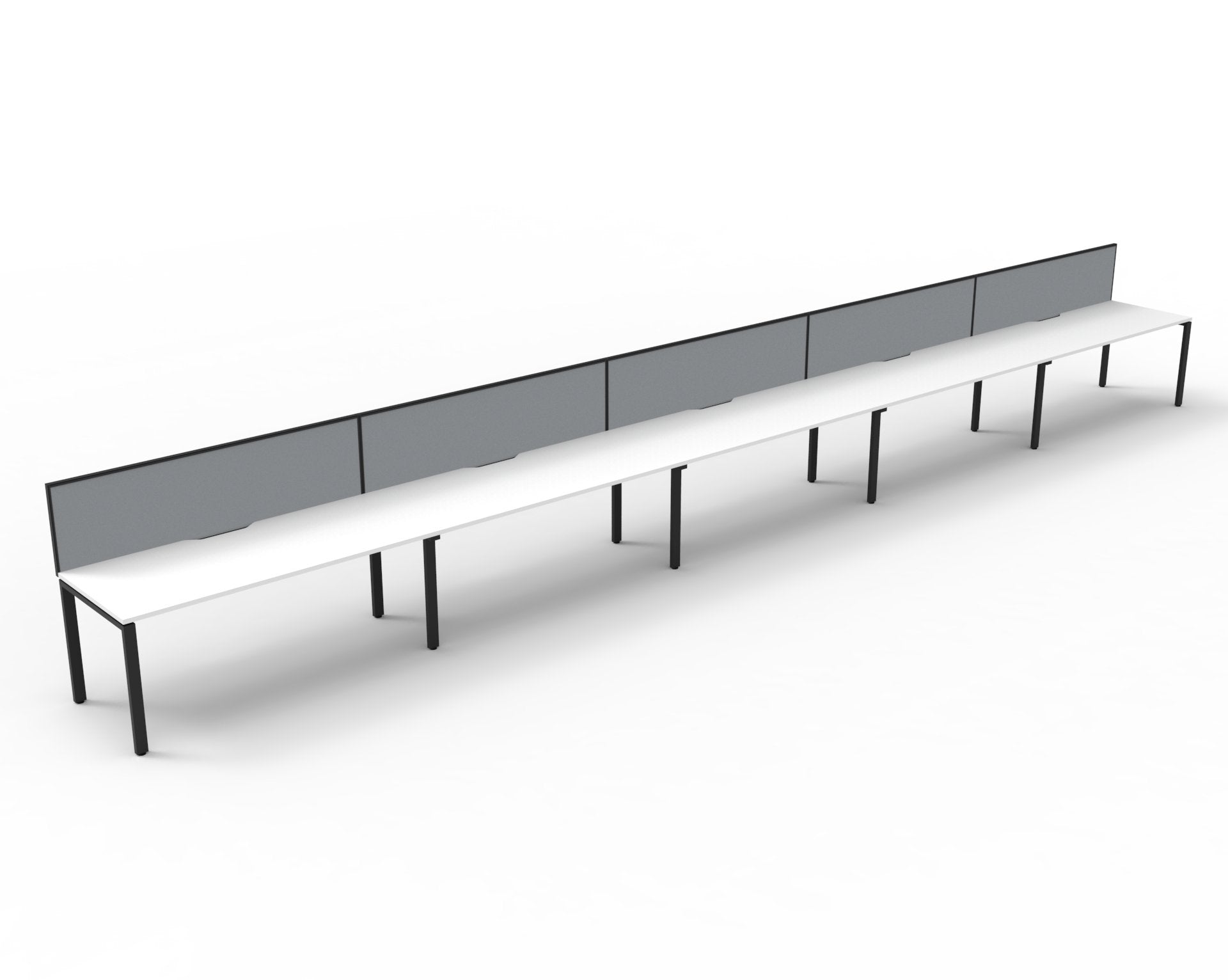 5 Person Infinity Single Sided Profile Leg Workstation with Screens ...