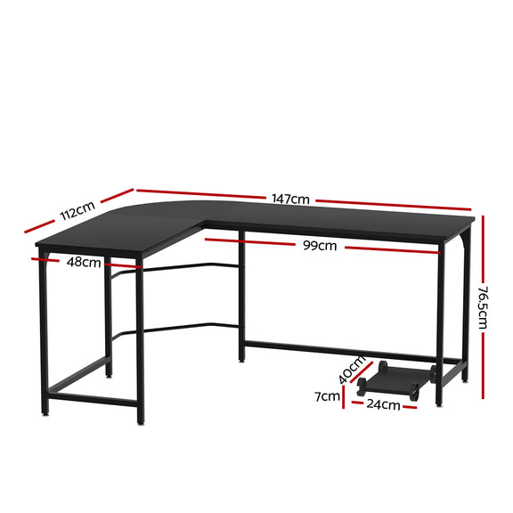 Artiss Corner Computer Desk L-Shaped Student Home Office Study Table ...