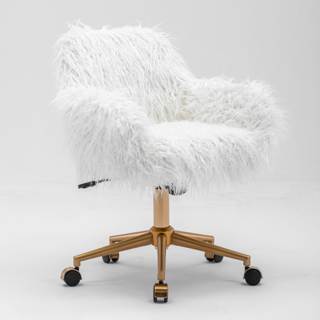 Fluffy Chair For Office - Faux Fur Modern Swivel Desk Chair | Office ...